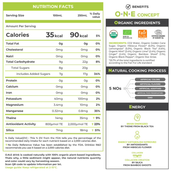 O.N.E drink (Organic Natural Energy) – Drinkizz Shop