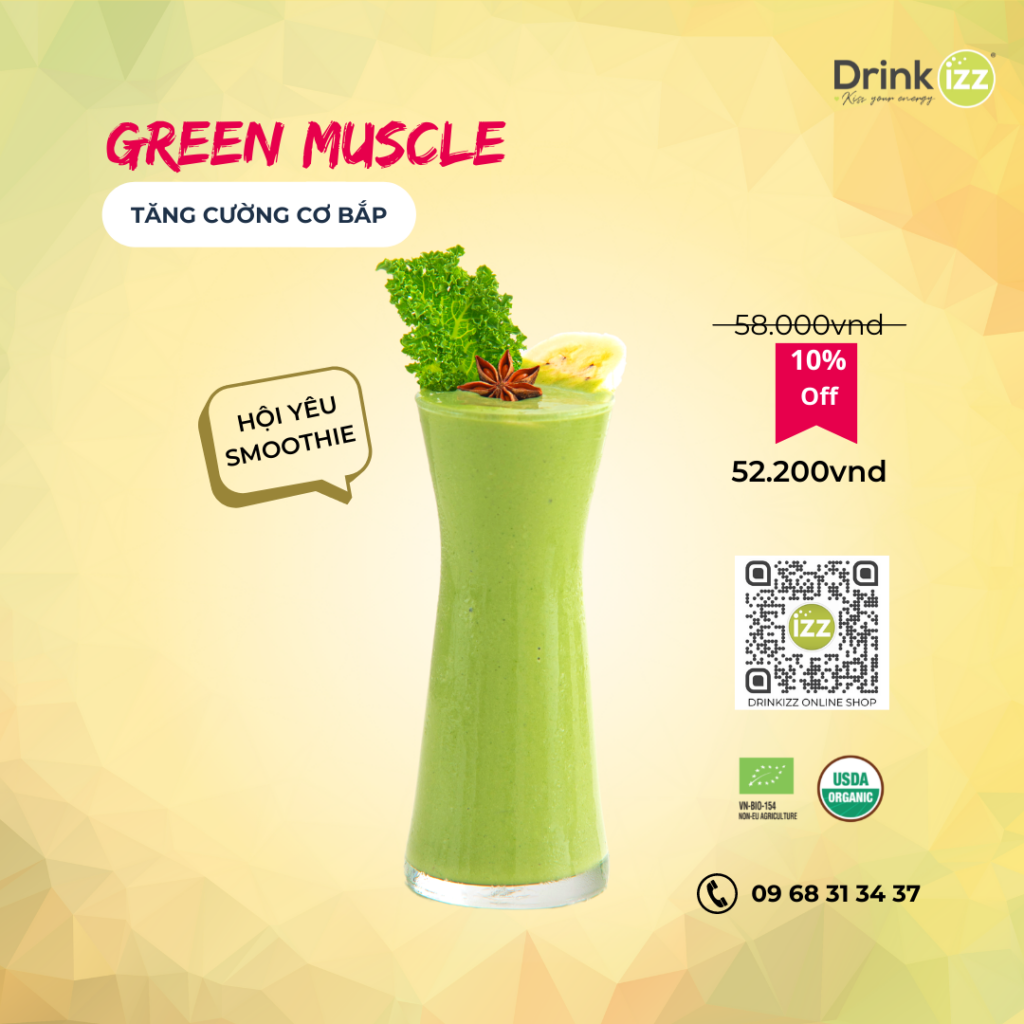 Thức uống Số 11 Green Muscle – Khuyến mãi 10% – Drinkizz Shop